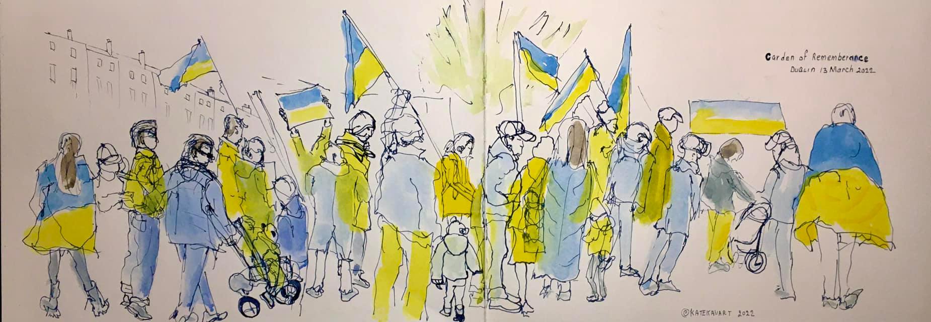 "Stop The War Demo"- Garden Of Remembrance, Dublin; by Artist Kate ...