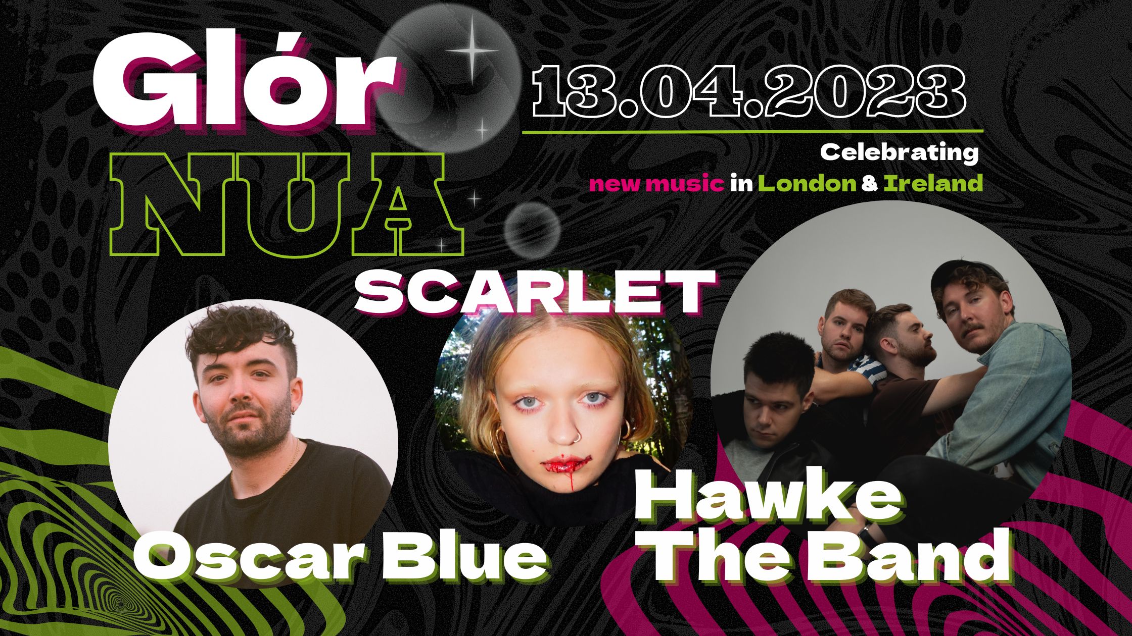 Glór Nua: Hawke The Band, Oscar Blue & Scarlet - Irish Cultural Centre